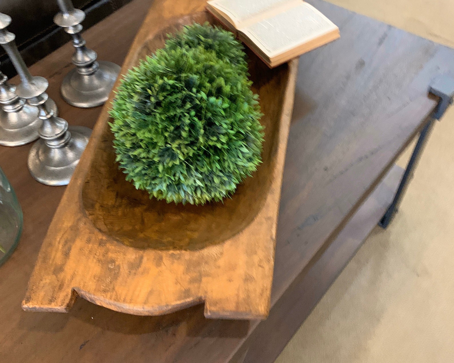 Extra Large Dough Bowl Trencher Decor Unique Rustic Farmhouse - Etsy