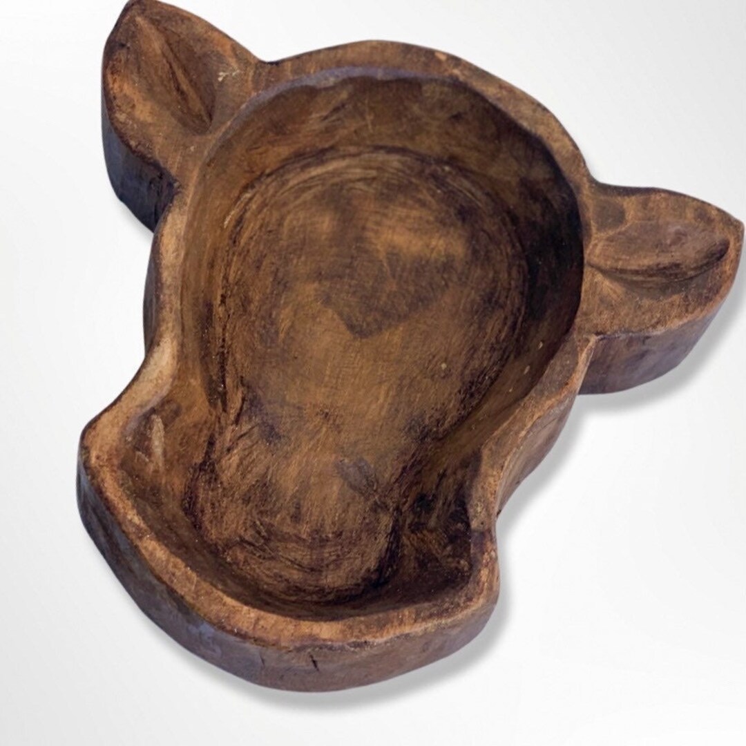 Rustic Cow Wood Dough Bowl: Farmhouse Western Decor - Etsy