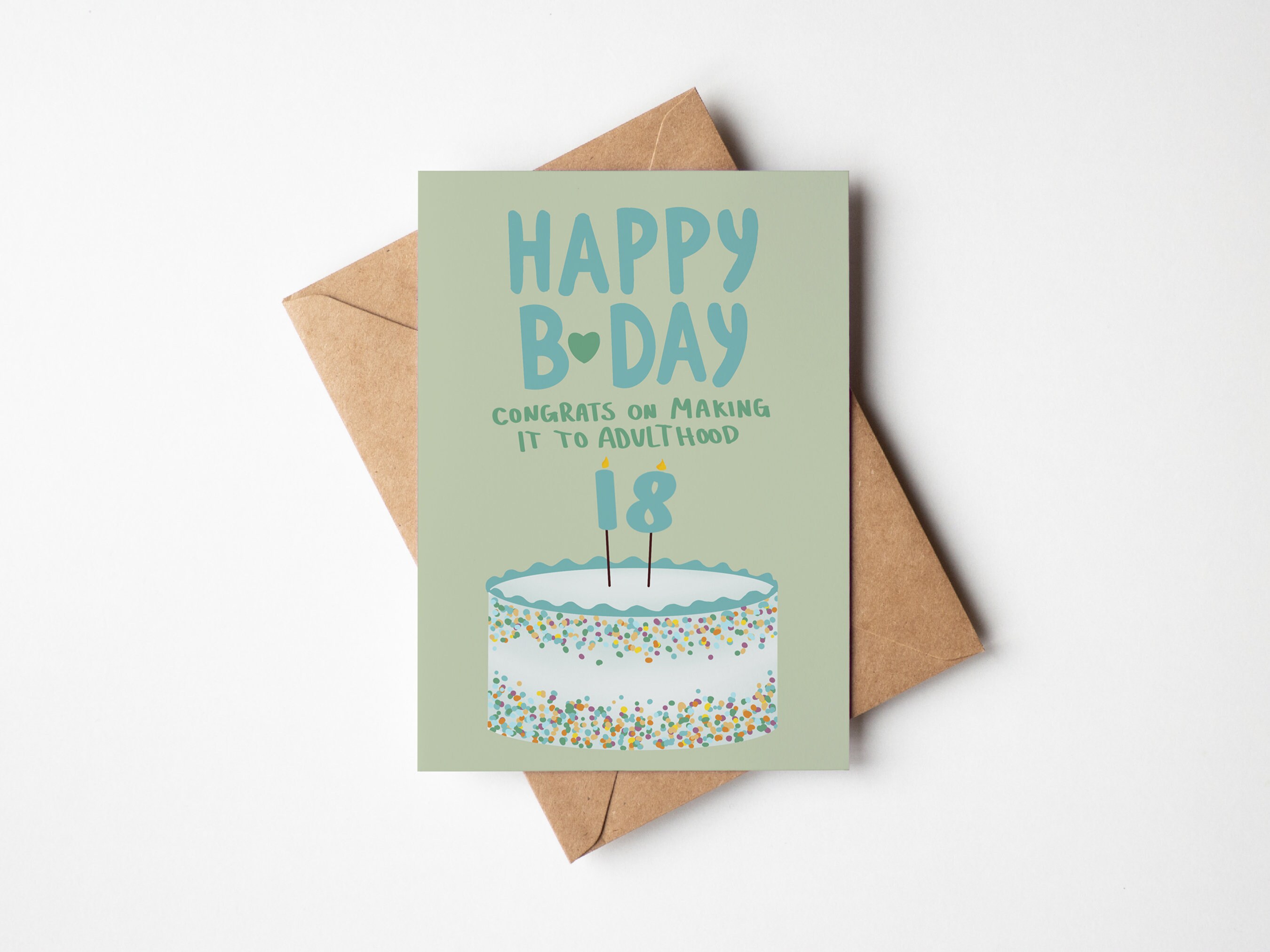 Congrats on Making It to Adulthood Digital Happy 18th Birthday Card - Etsy
