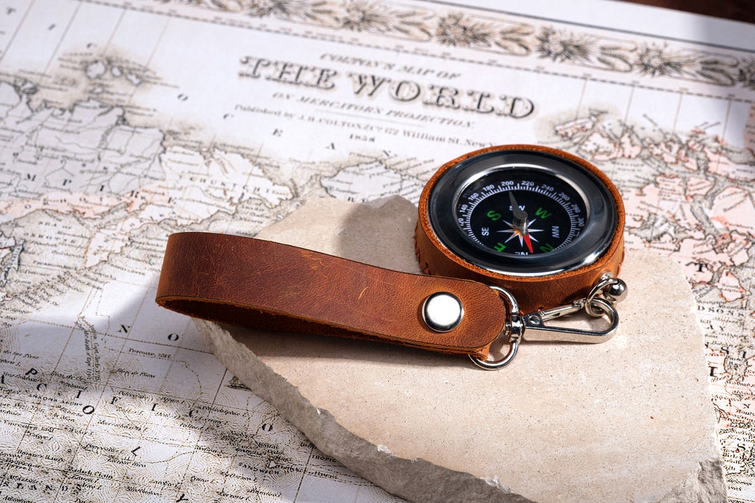 Personalized Compass Keychain, Key Fob,key Holder,key Ring,lanyard,key ...