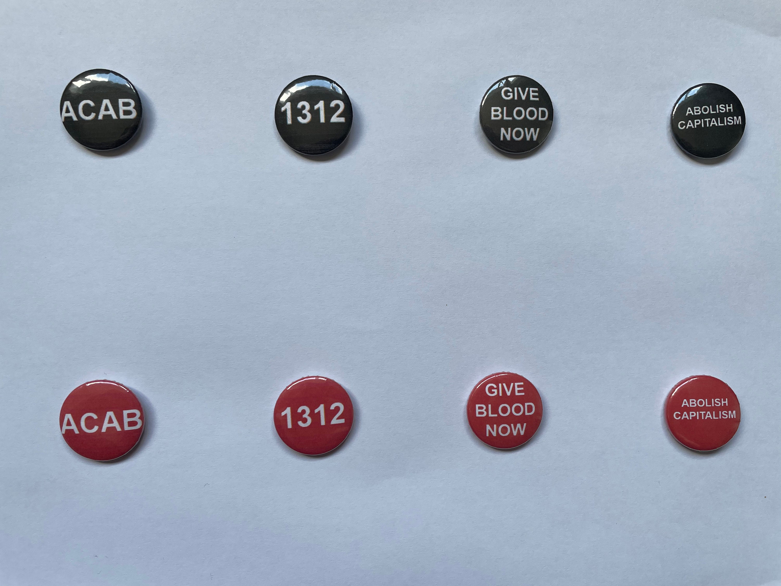 Punk and Anarchist 25mm Handmade Pin Badges With Assorted Slogans and ...