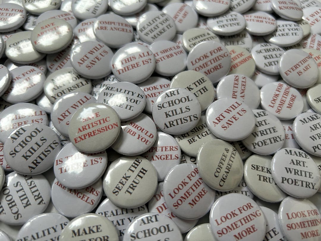Artists' 25mm Handmade Button Pin Badges With Assorted Slogans - Etsy UK