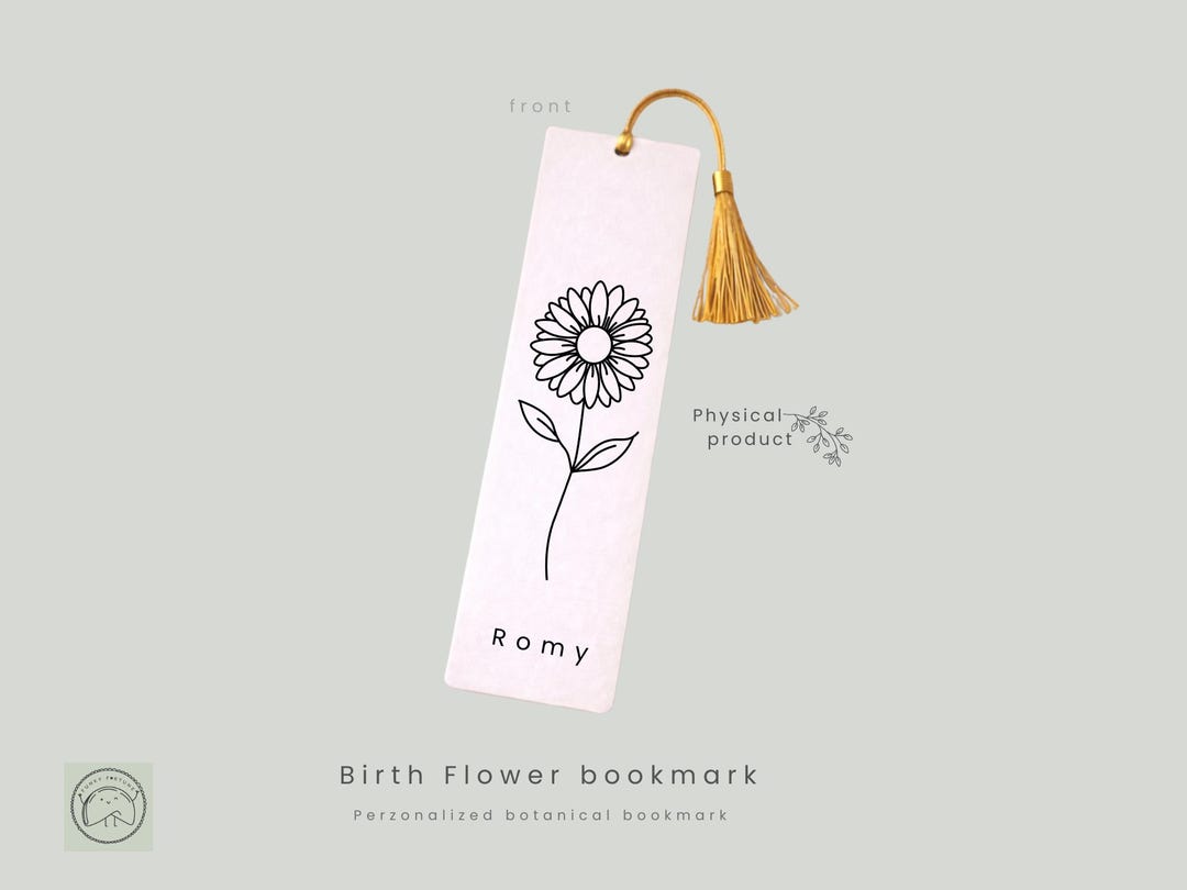 Personalized Daisy Bookmark | April Birthflower With Tassel - Etsy