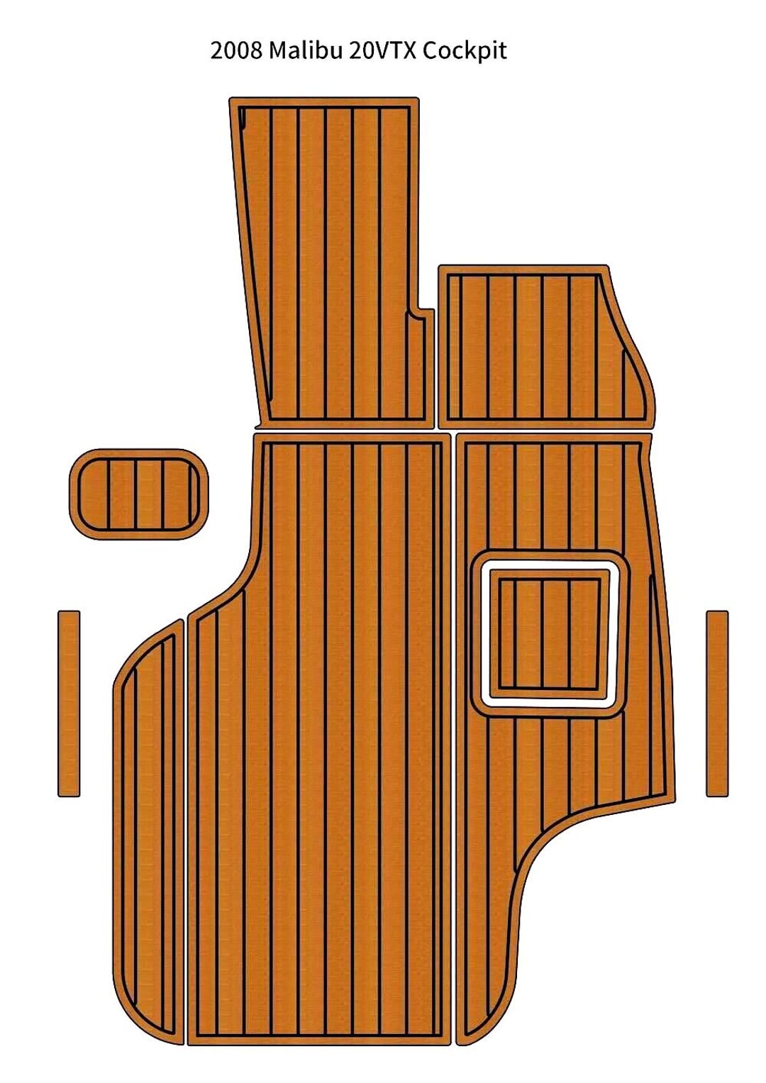 2008 Malibu 20 VTX Cockpit EVA Flooring | 1/4" ASTM F1677 Faux Teak ...