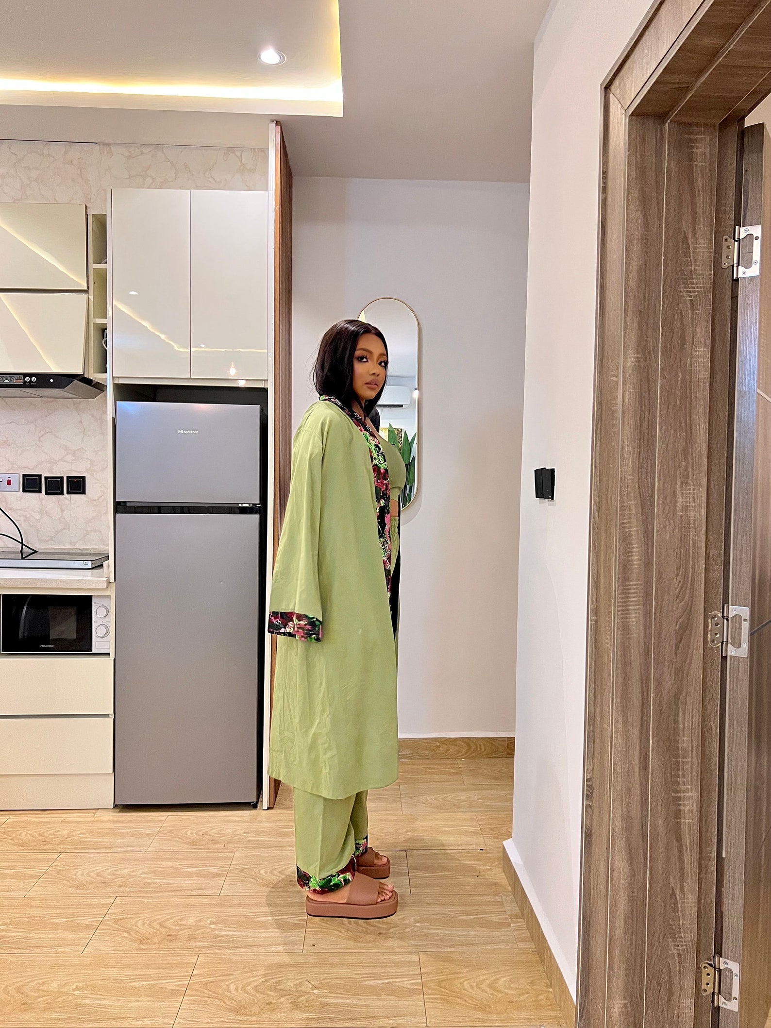 Green 3 Piece Dinner Wear Event Outfit Party Outfit Lounge Wear Airport ...