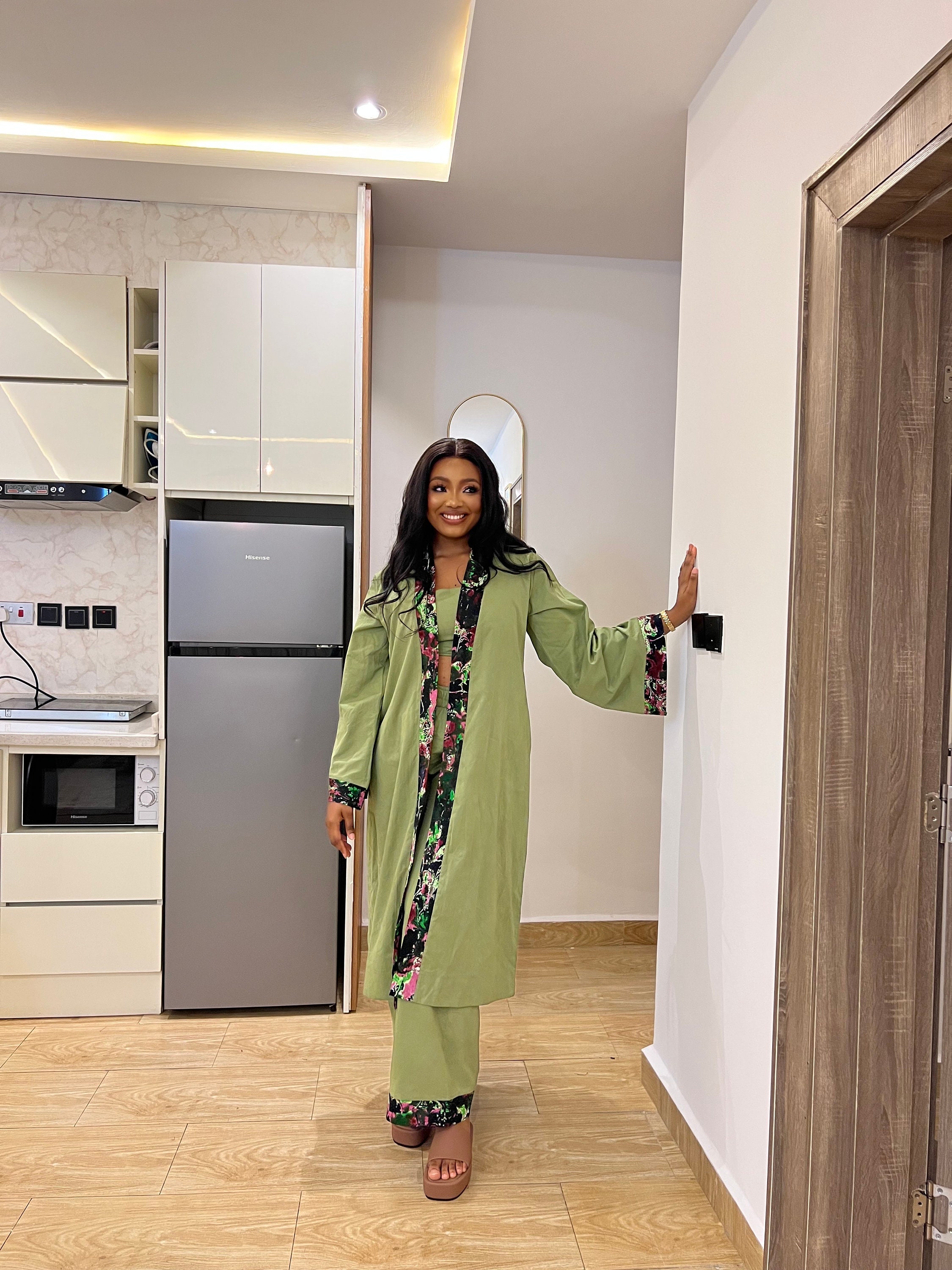 Green 3 Piece Dinner Wear Event Outfit Party Outfit Lounge Wear Airport ...