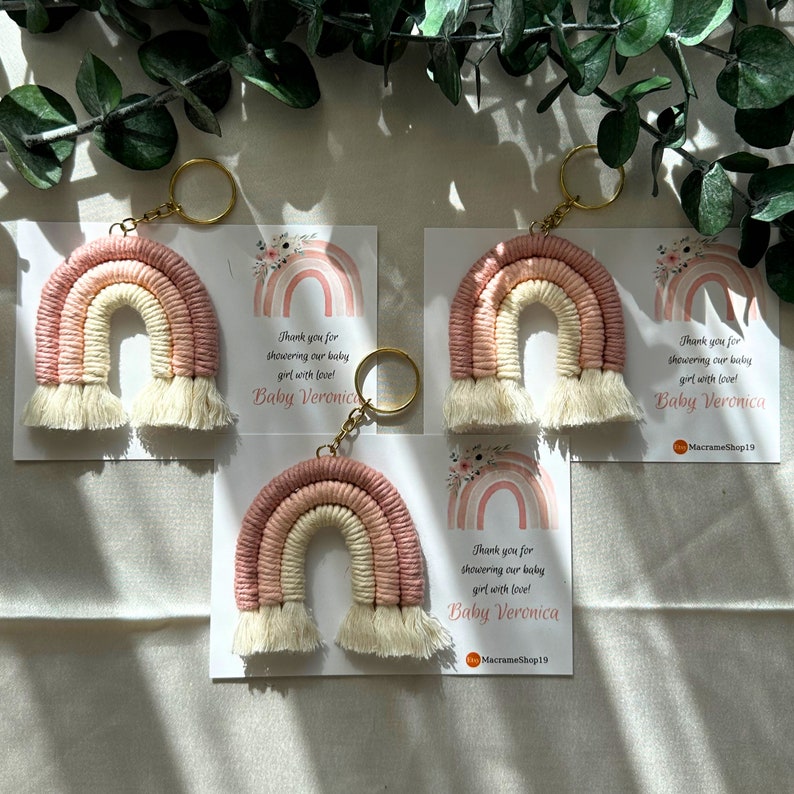Rainbow Mini Macrame, Keychain Favors for Guest, Birthday and Baptism ...