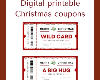 Editable Christmas Coupons, Printable Christmas Vouchers Gift ...