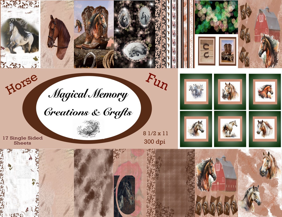Horse Fun Scrapbooking Paper Collection - Etsy