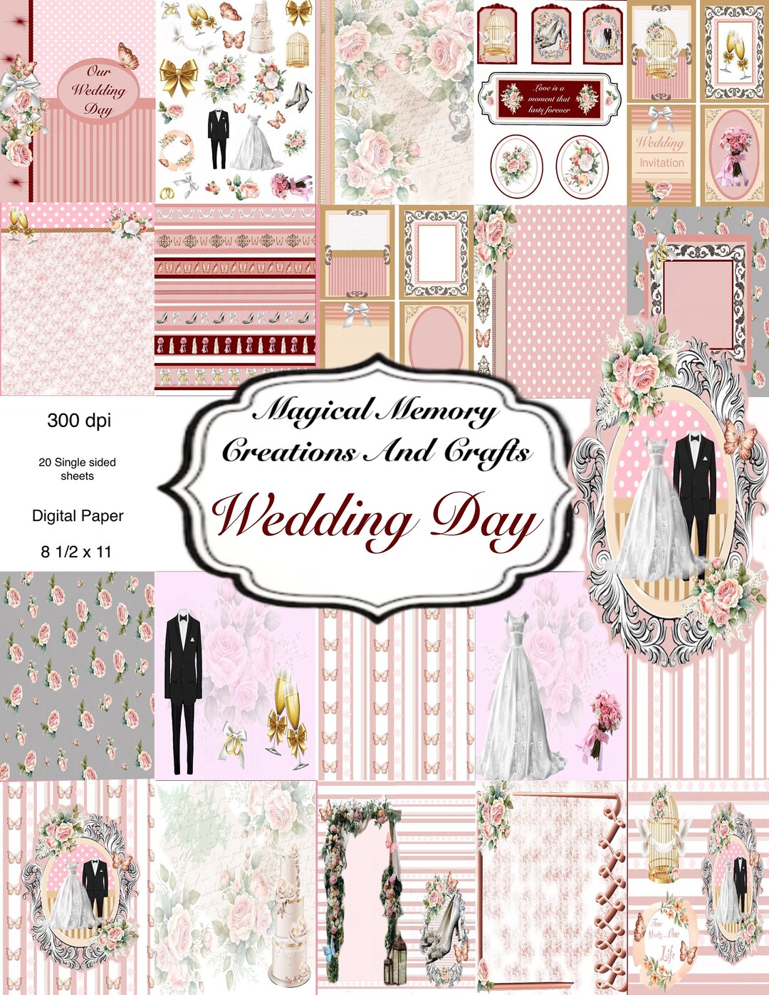 Wedding Day Paper Collection Pack Scrapbooking Paper - Etsy