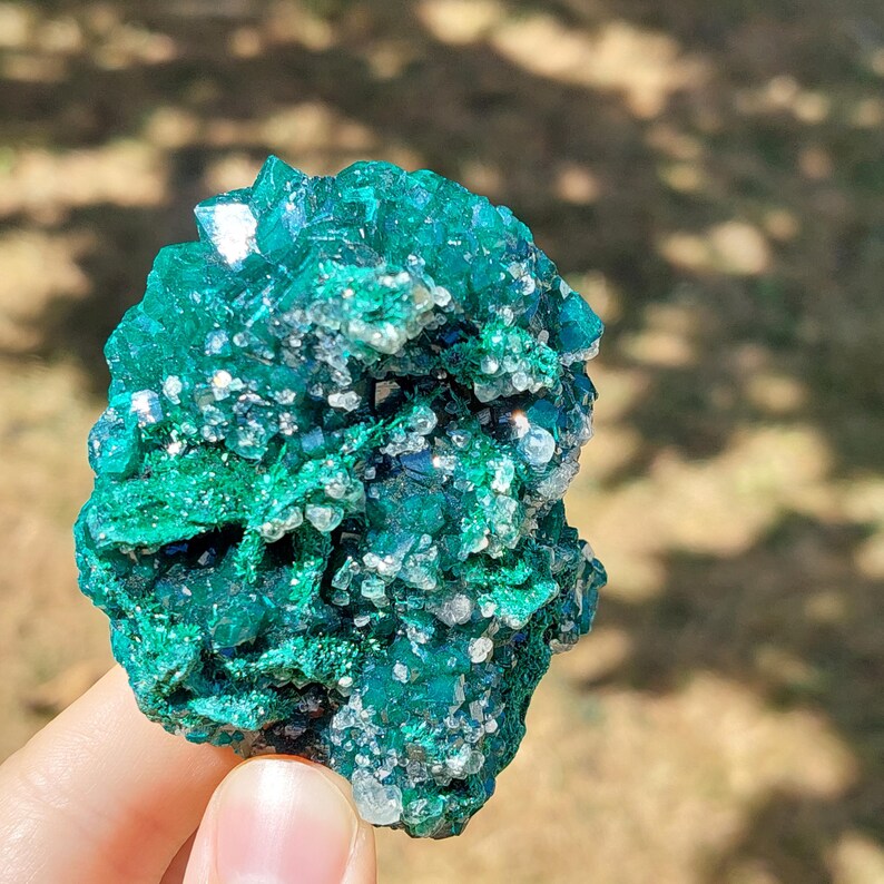 EXCEPTIONAL Dioptase Calcite & Malachite Pseudomorph After Baryte ...