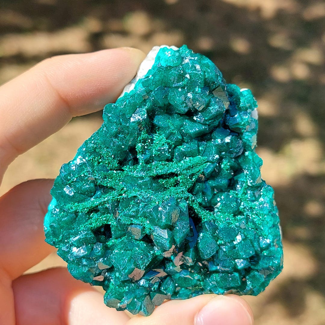 HUGE Dioptase & Malachite Pseudomorph After Baryte on White Matrix ...
