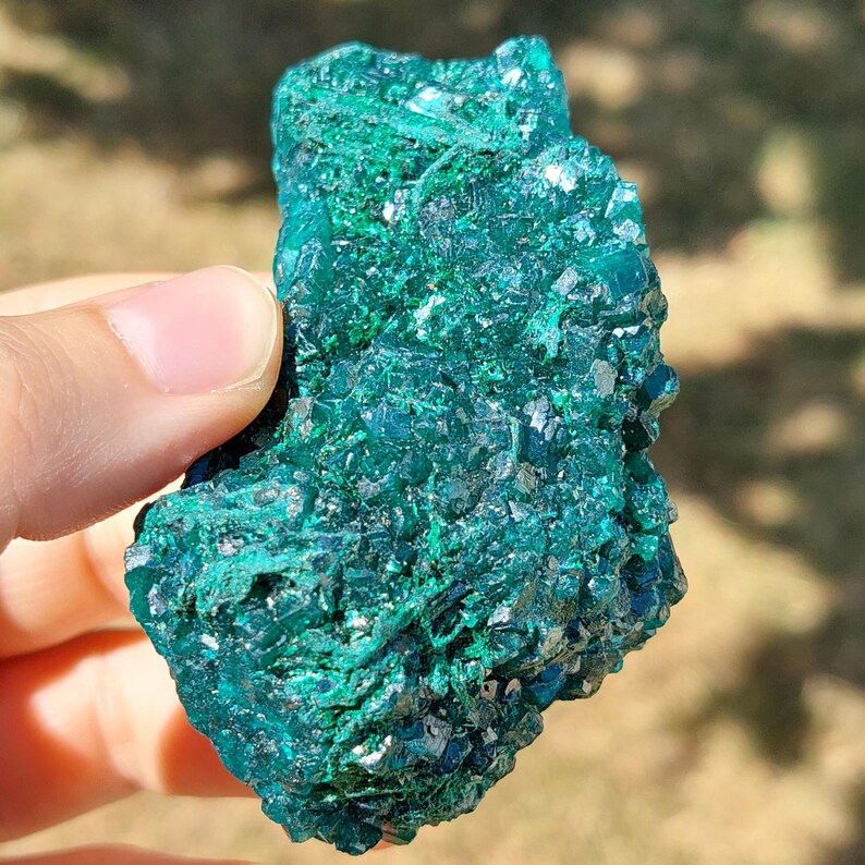 GEODE Dioptase with Malachite pseudomorph after Baryte Kapata Kolwezi ...