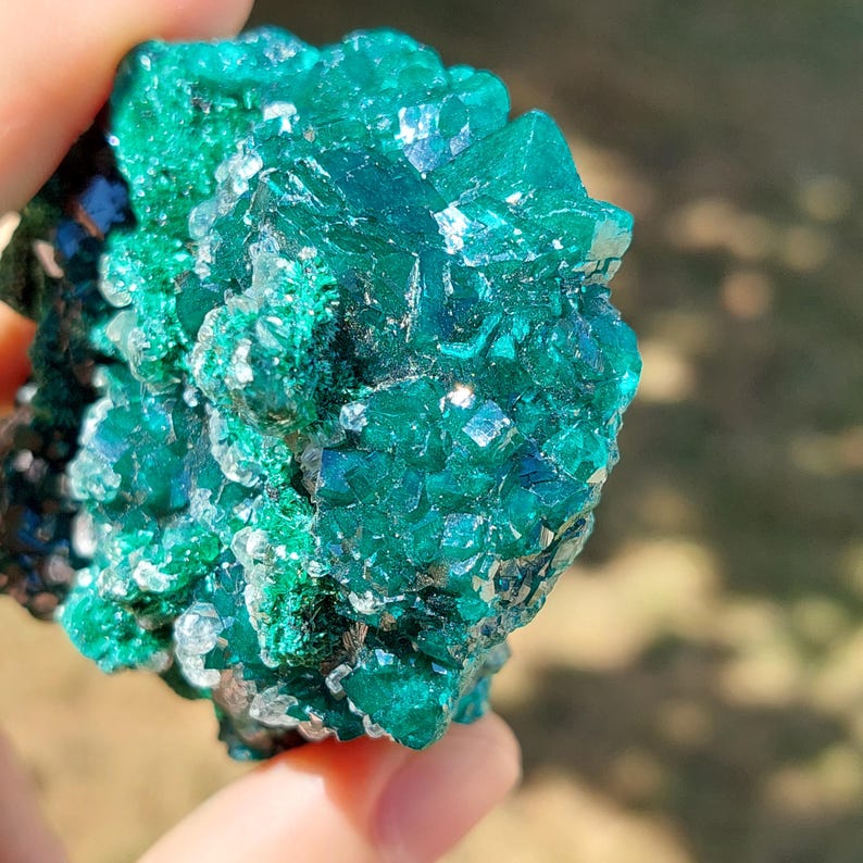 EXCEPTIONAL Dioptase Calcite & Malachite Pseudomorph After Baryte ...