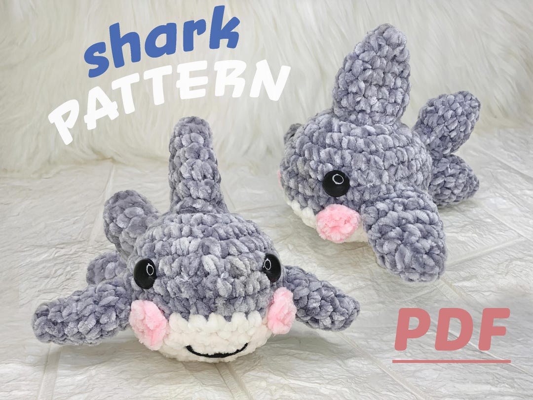Baby Shark Crochet Pattern, No Sew Amigurumi Shark Pattern, Cute Shark ...