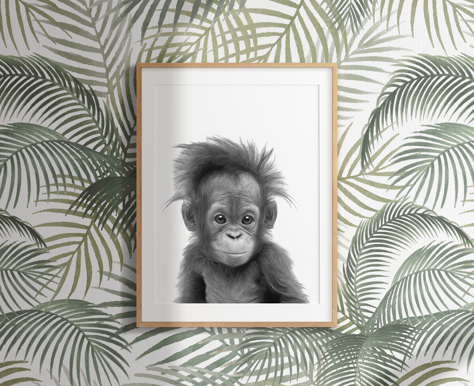 Monkey Picture for Nursery, Baby Monkey B&w Photography, Chimp Print ...