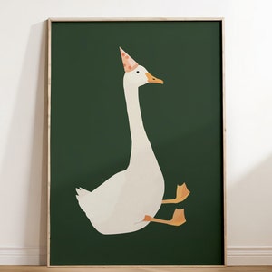 Silly Goose Art Print for Nursery Home Decoration, Digital Poster ...