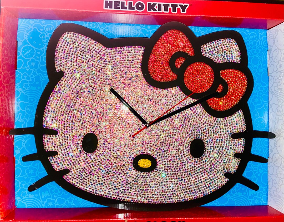 Hand Blinged Large Hello Kitty Clock - Etsy