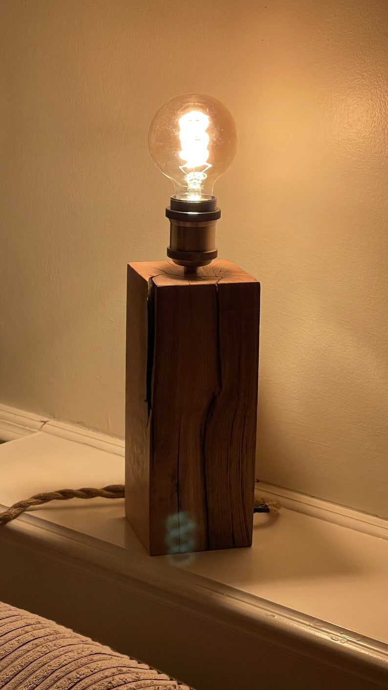 Oak Block Lamp - Etsy