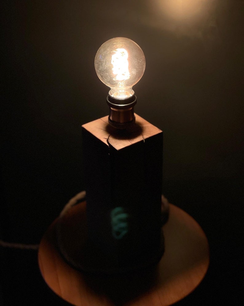 Oak Block Lamp - Etsy