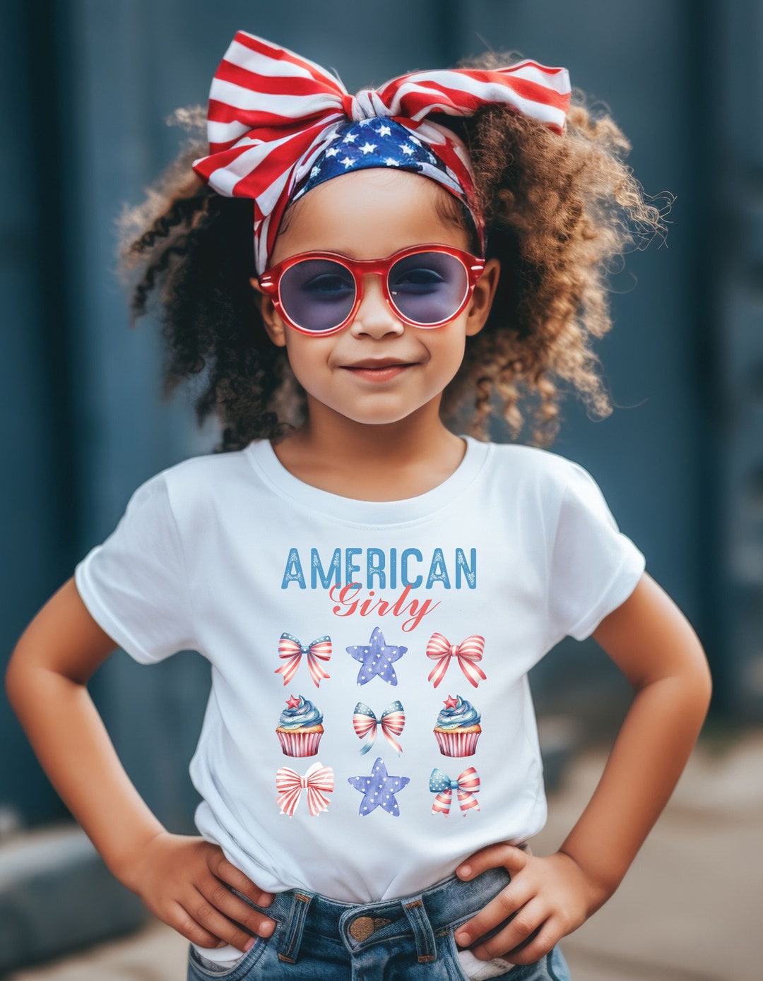 4th of July Kids T-shirt, Red White and Blue Shirt, Girls July Fourth ...