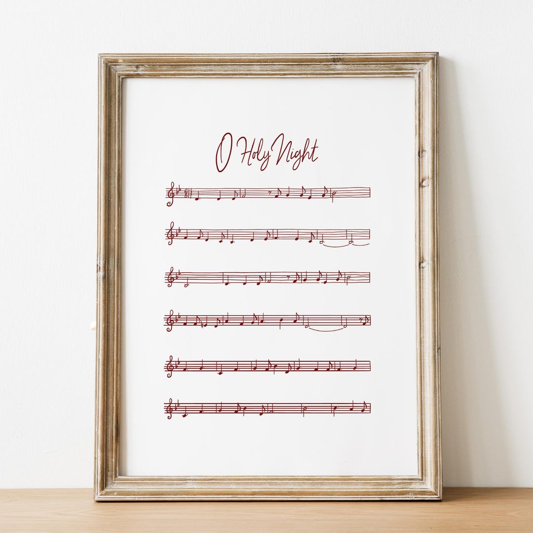 O Holy Night Christmas Song Music Poster,christmas Song Poster ...