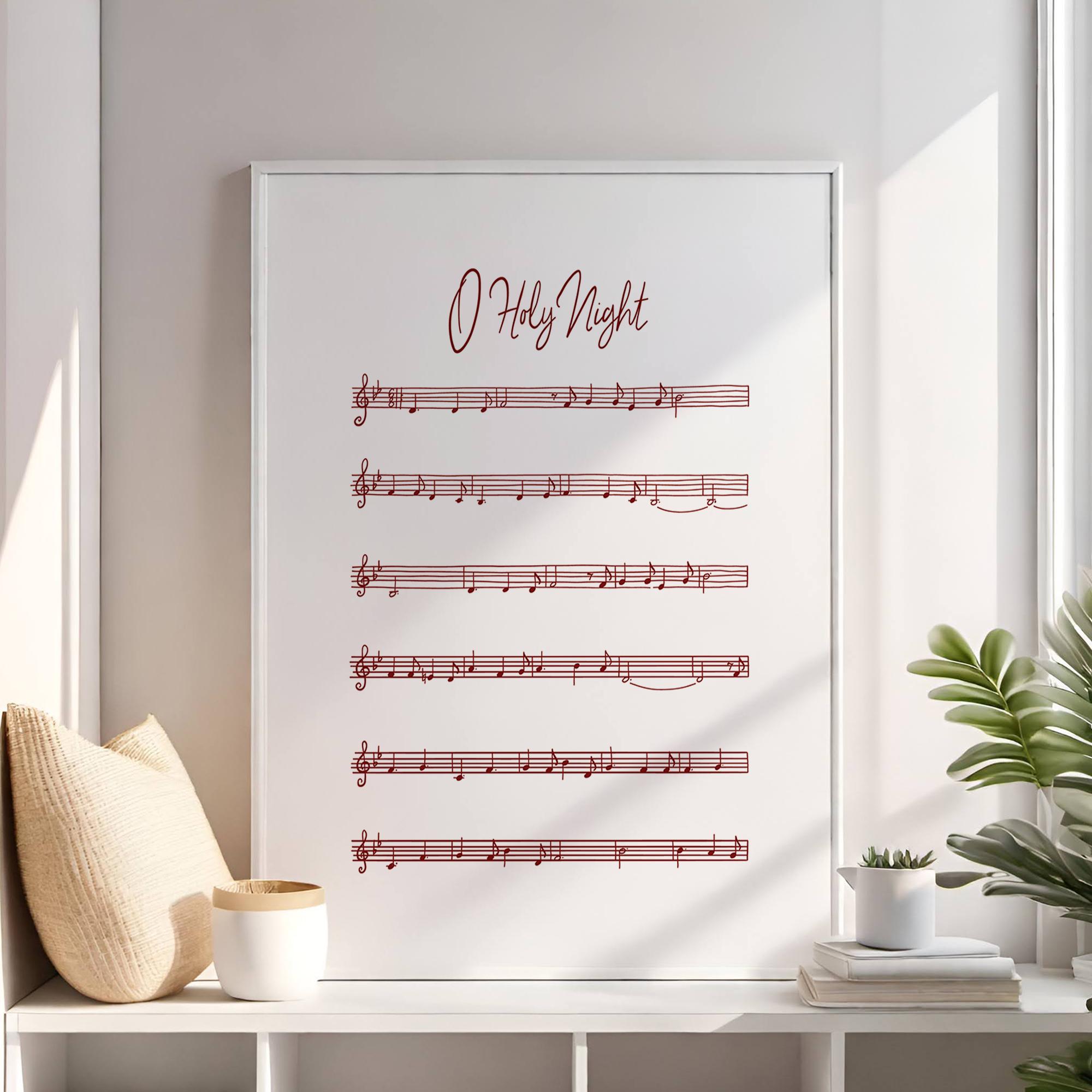 O Holy Night Christmas Song Music Poster,christmas Song Poster ...