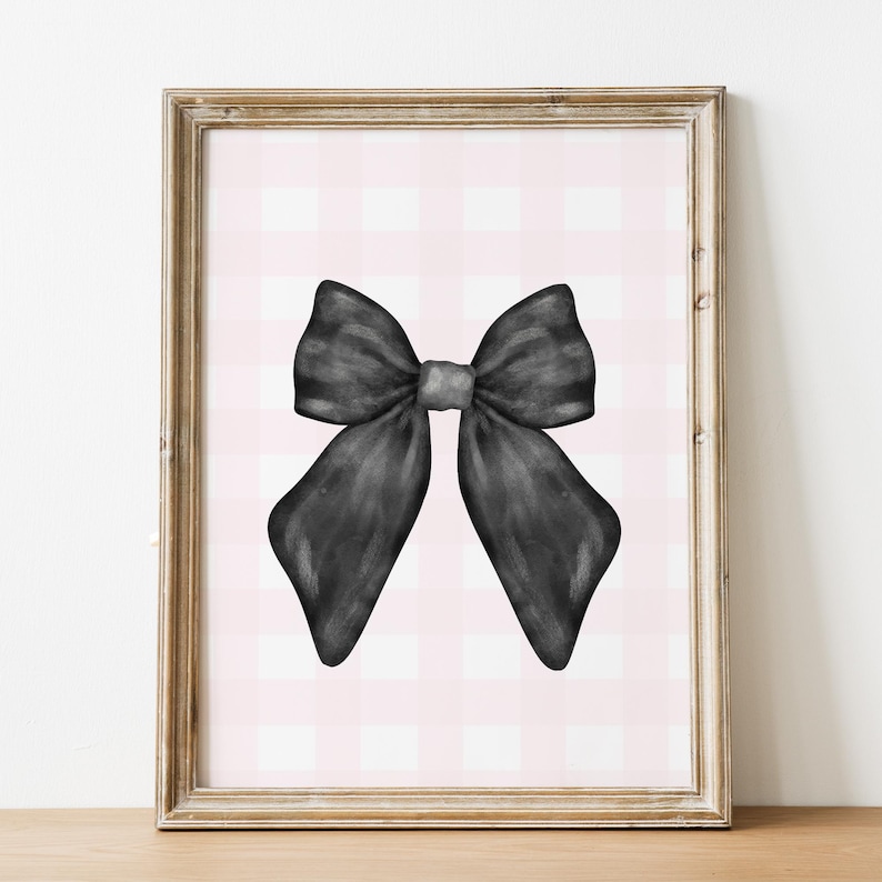 Coquette Poster,bows Printable Art,aesthetic Posters,black Bow Wall Art ...