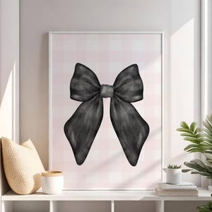 Coquette Poster,bows Printable Art,aesthetic Posters,black Bow Wall Art ...
