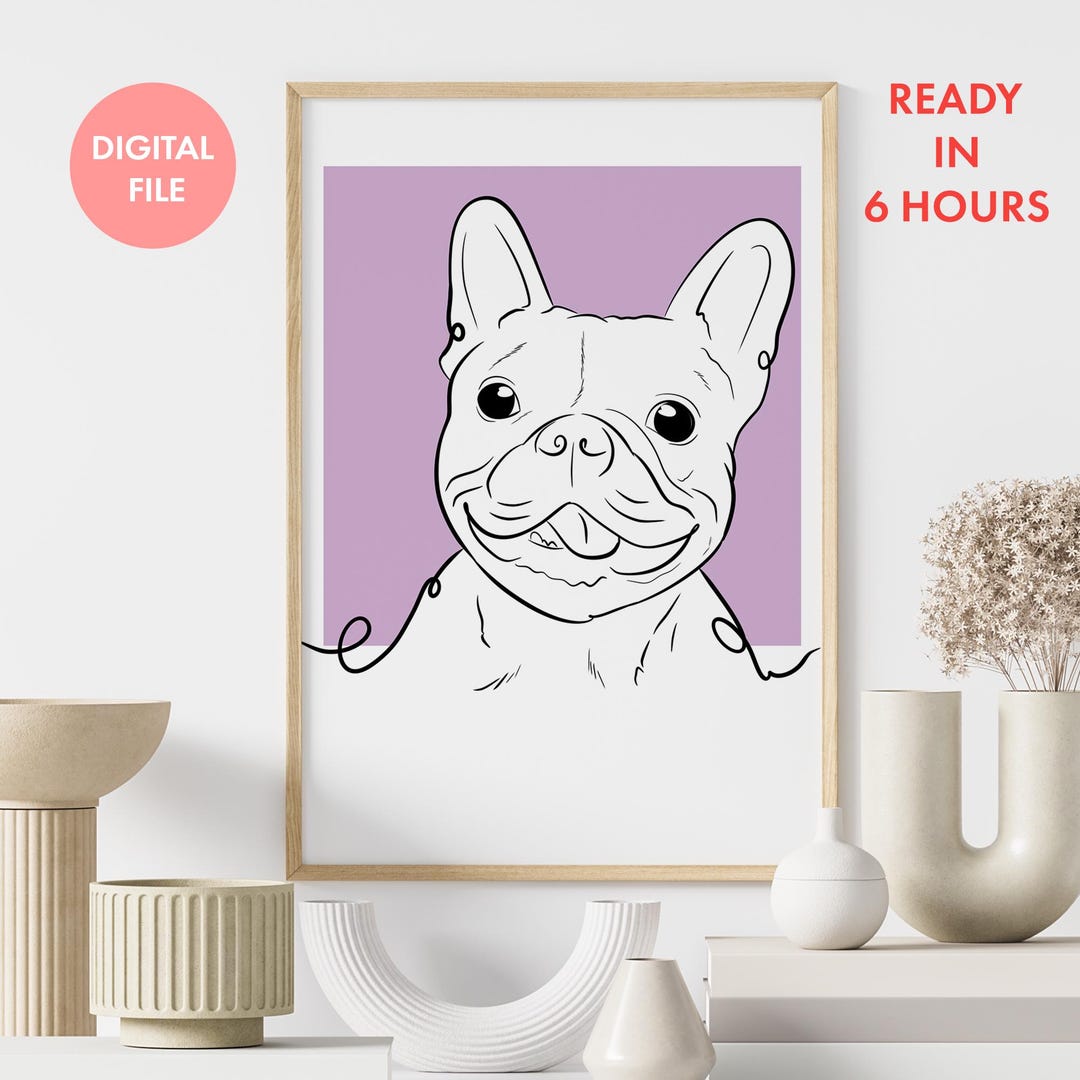Custom Pet Line Drawing, Dog Tattoo, Simple Pet Sketch, Outline Dog or ...