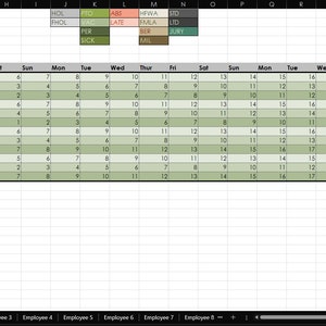 2024 Employee Attendance Record Spreadsheet - Etsy
