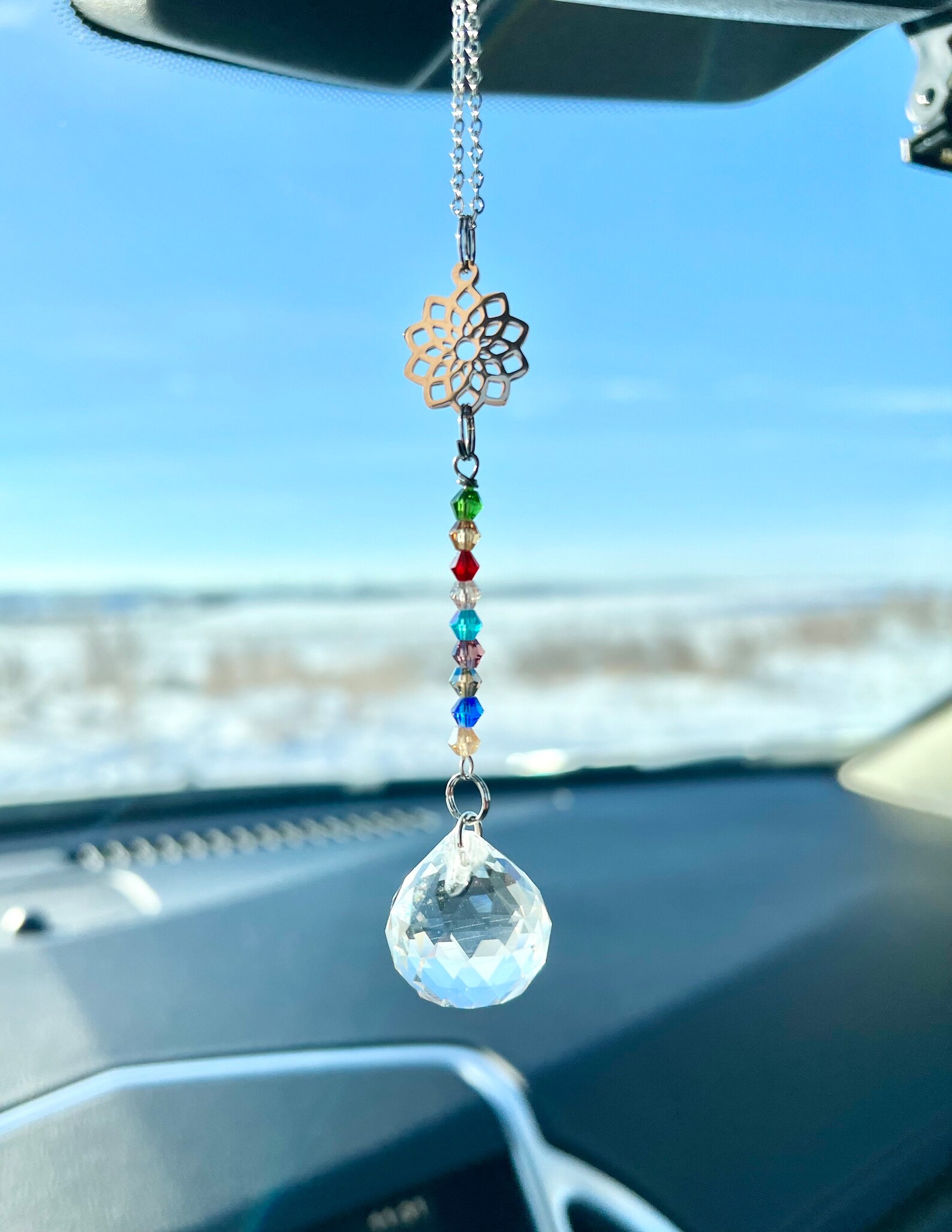 Crystal Suncatcher Rearview Mirror Car Charm Hanger - Etsy