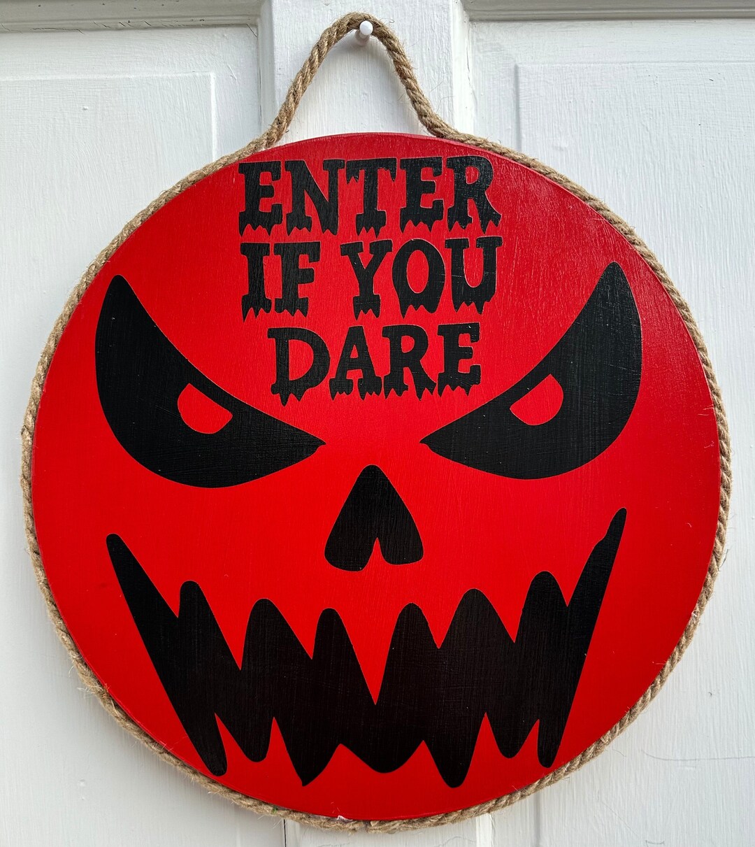 Jack-o'lantern Reversible Enter If You Dare Trick or Treat Front Door ...