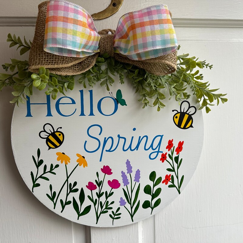 Hello Spring Door Hanger - Etsy
