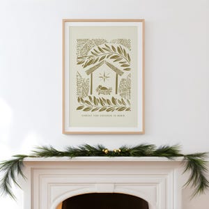 Christ the Saviour is Born Print, Modern Nativity Wall Art, Christian ...