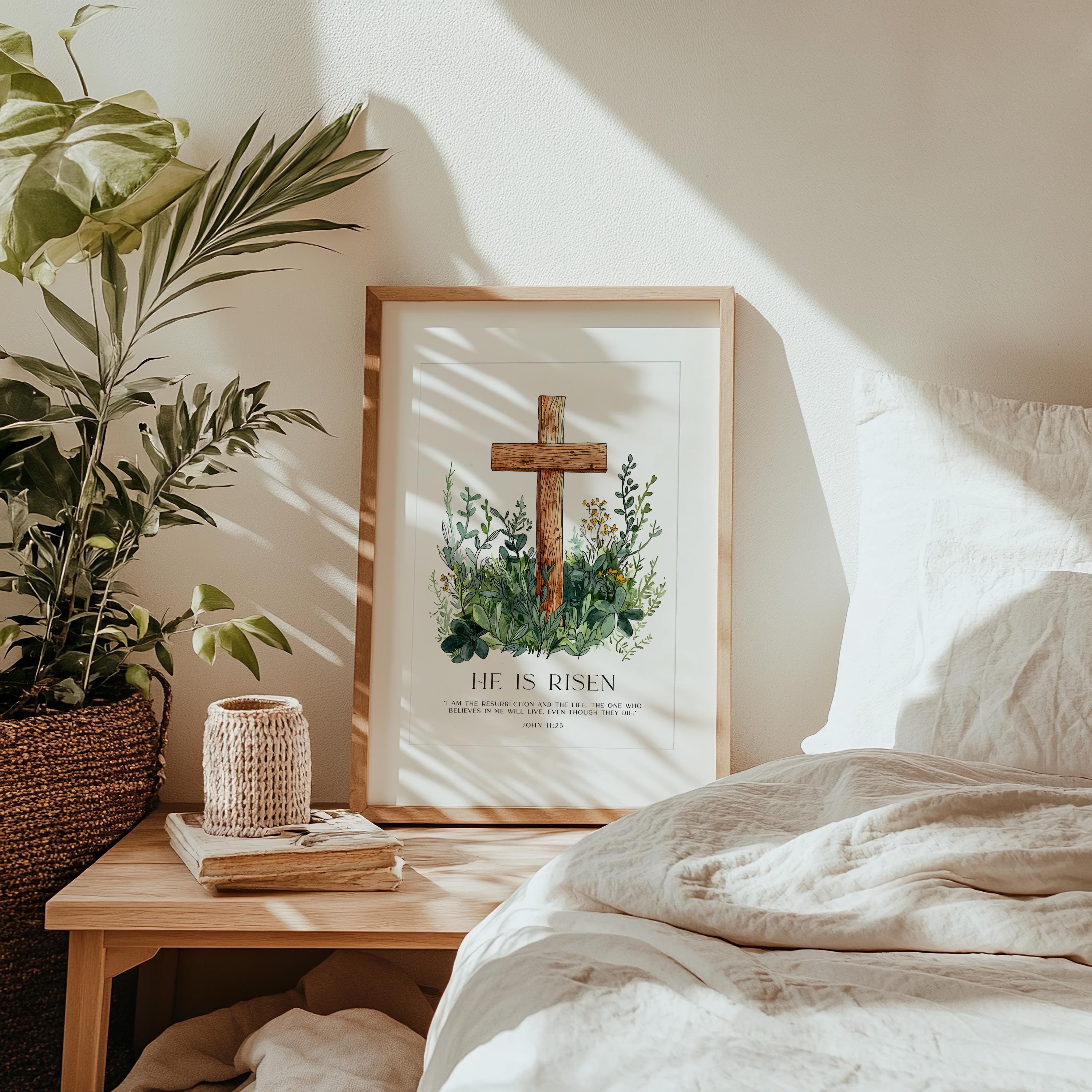 He is Risen - Bible Verse Wall Art - Religious Digital Print - Holly ...