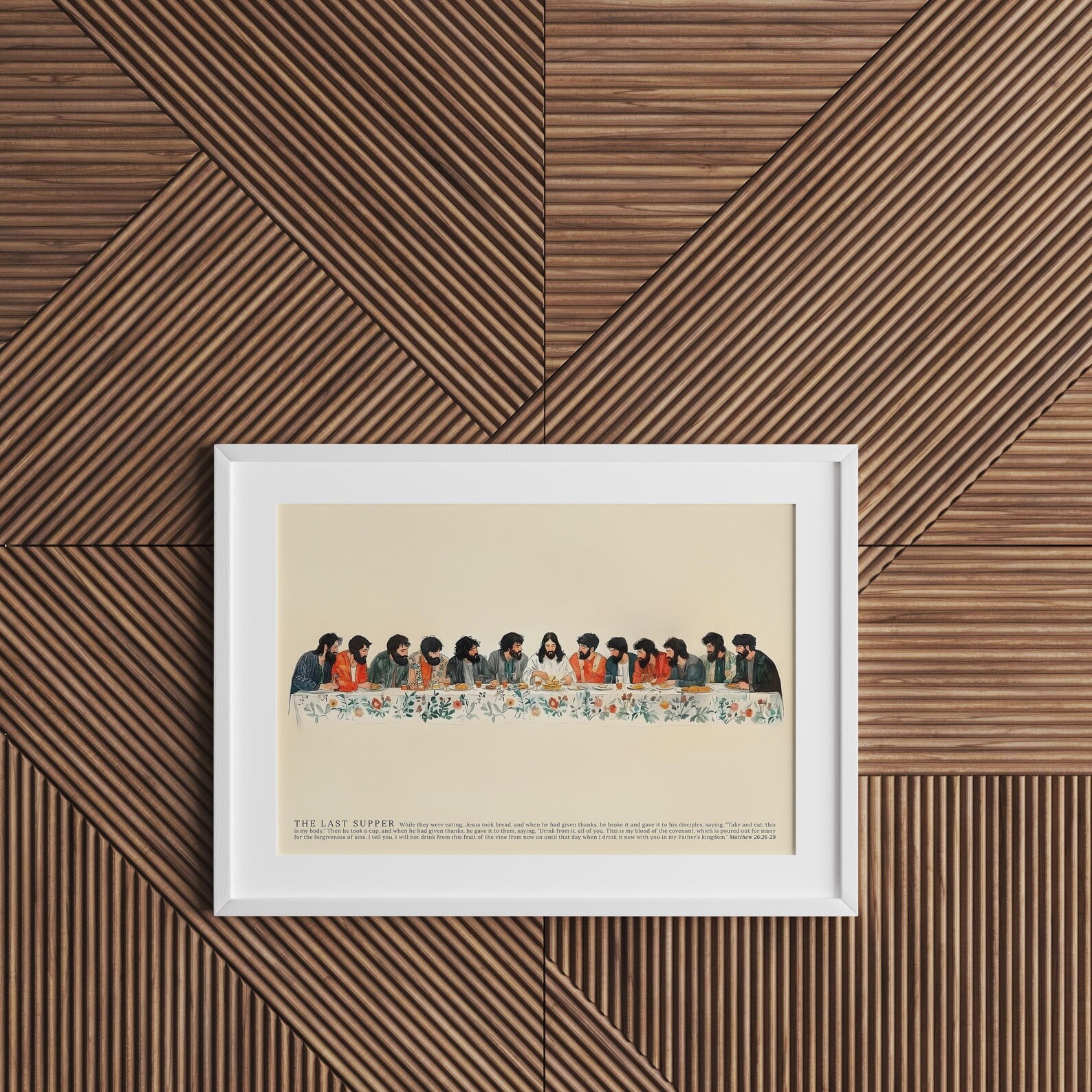 The Last Supper Bible Verse Wall Art, Christian Artwork, Passover ...