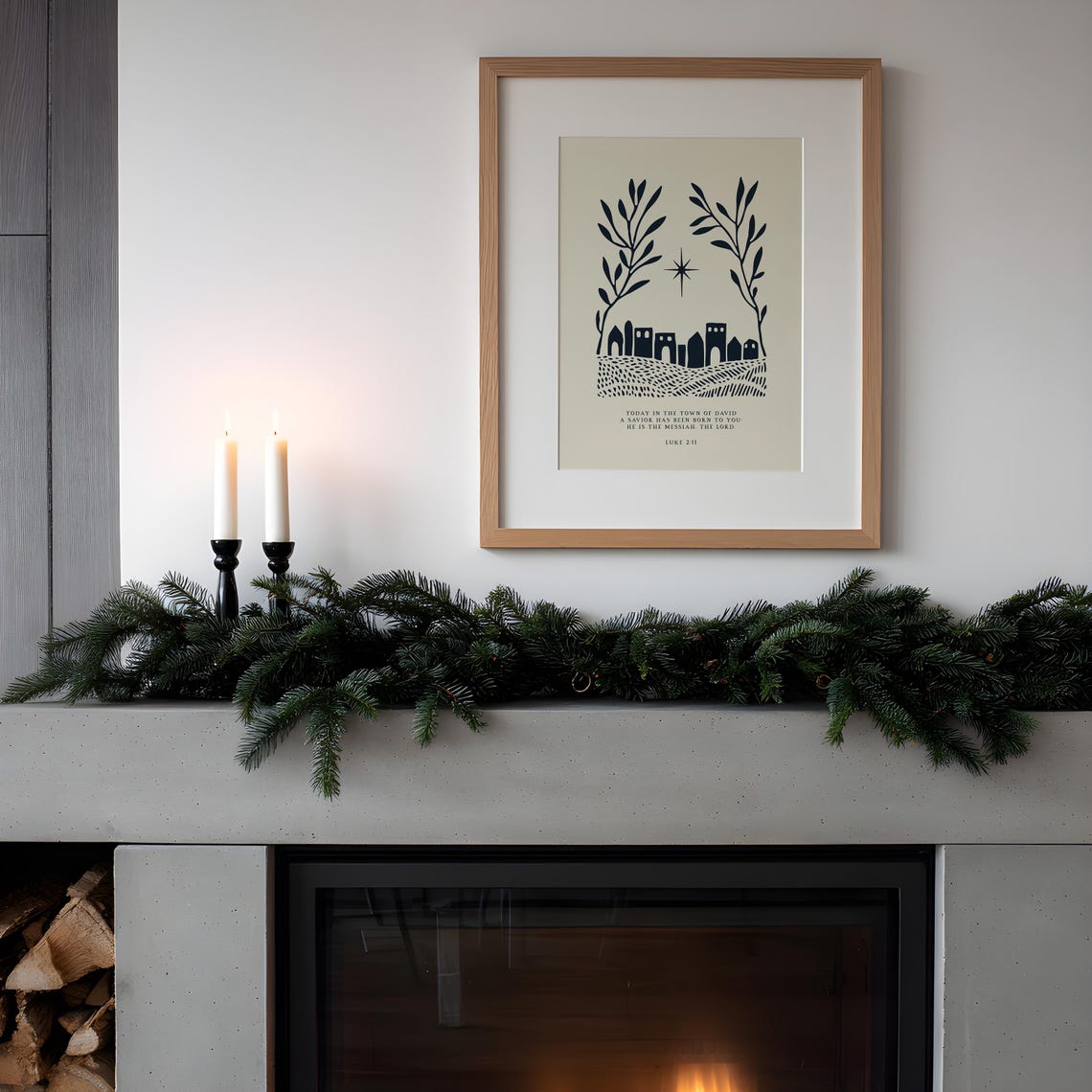 Bethlehem Star Christian Wall Art, Luke 2:11 Nativity Printable ...