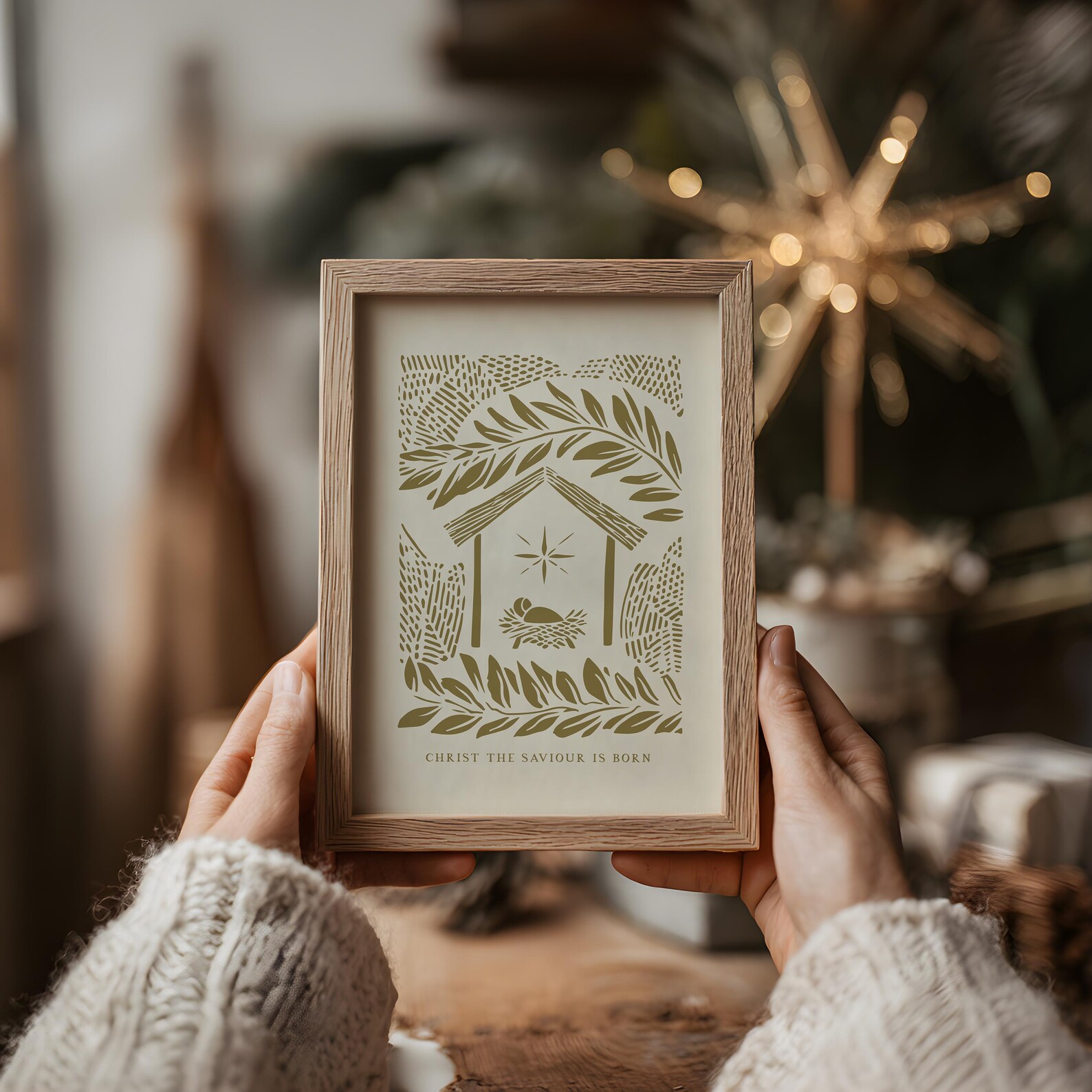Christ the Saviour is Born Print, Modern Nativity Wall Art, Christian ...