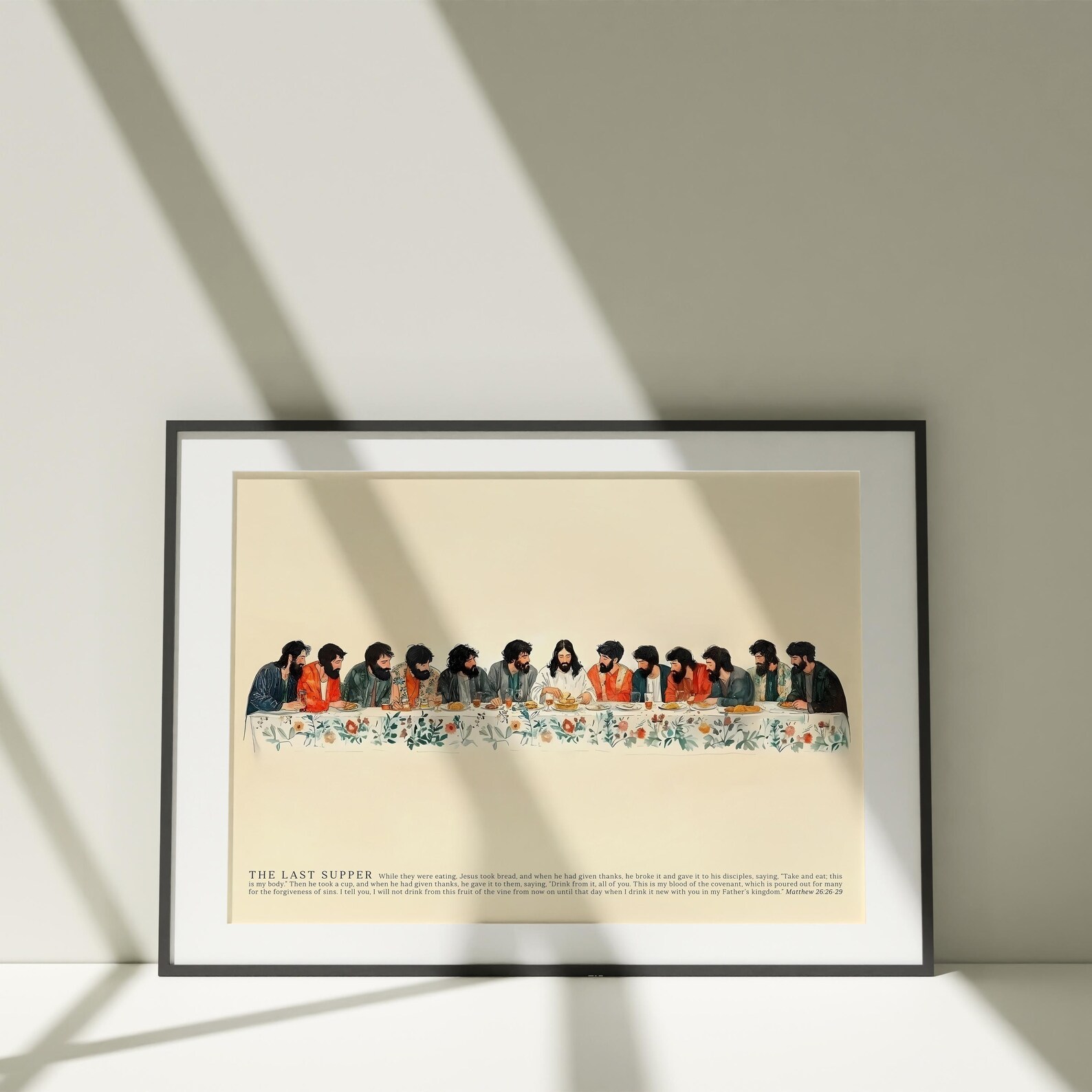 The Last Supper Bible Verse Wall Art, Christian Artwork, Passover ...