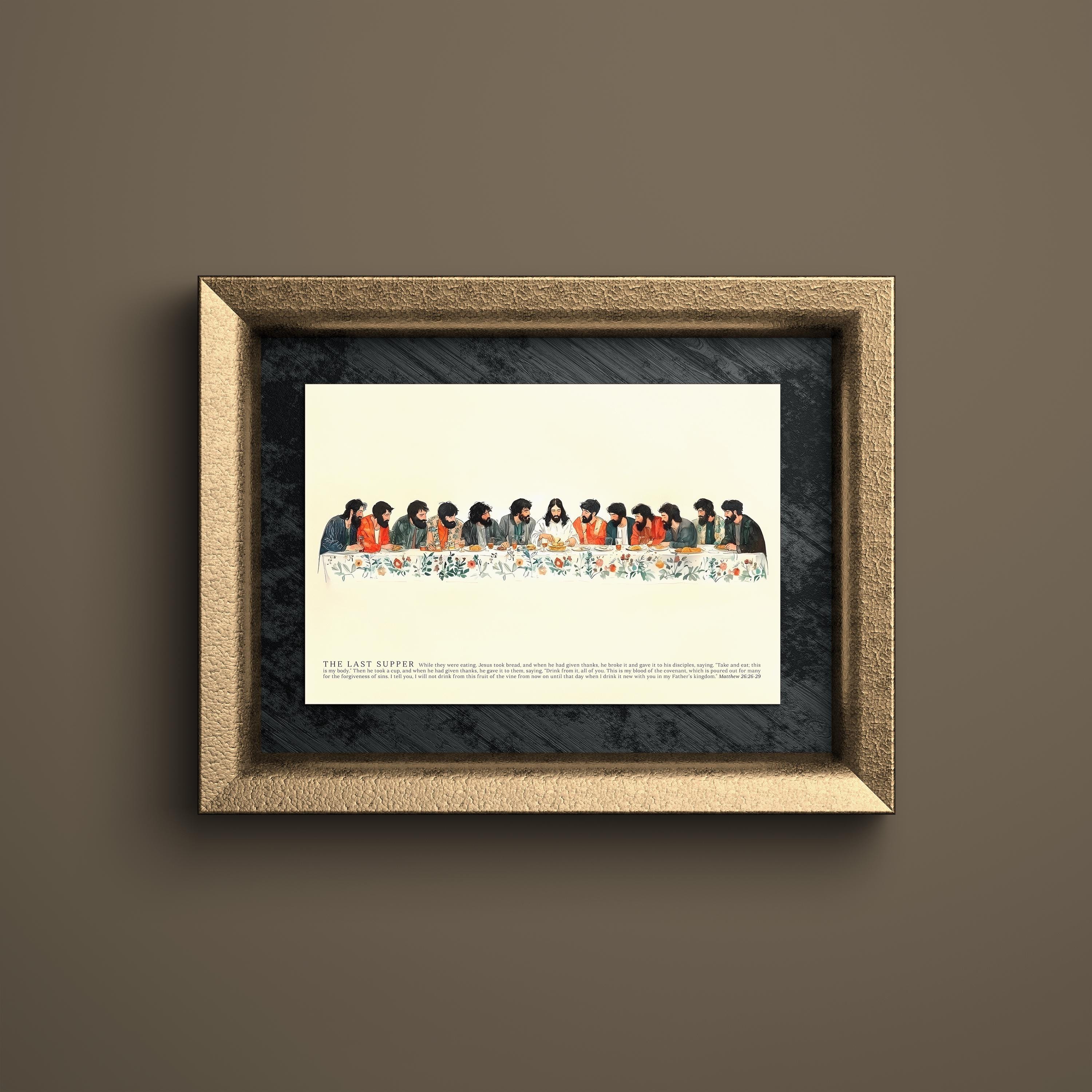The Last Supper Bible Verse Wall Art, Christian Artwork, Passover ...