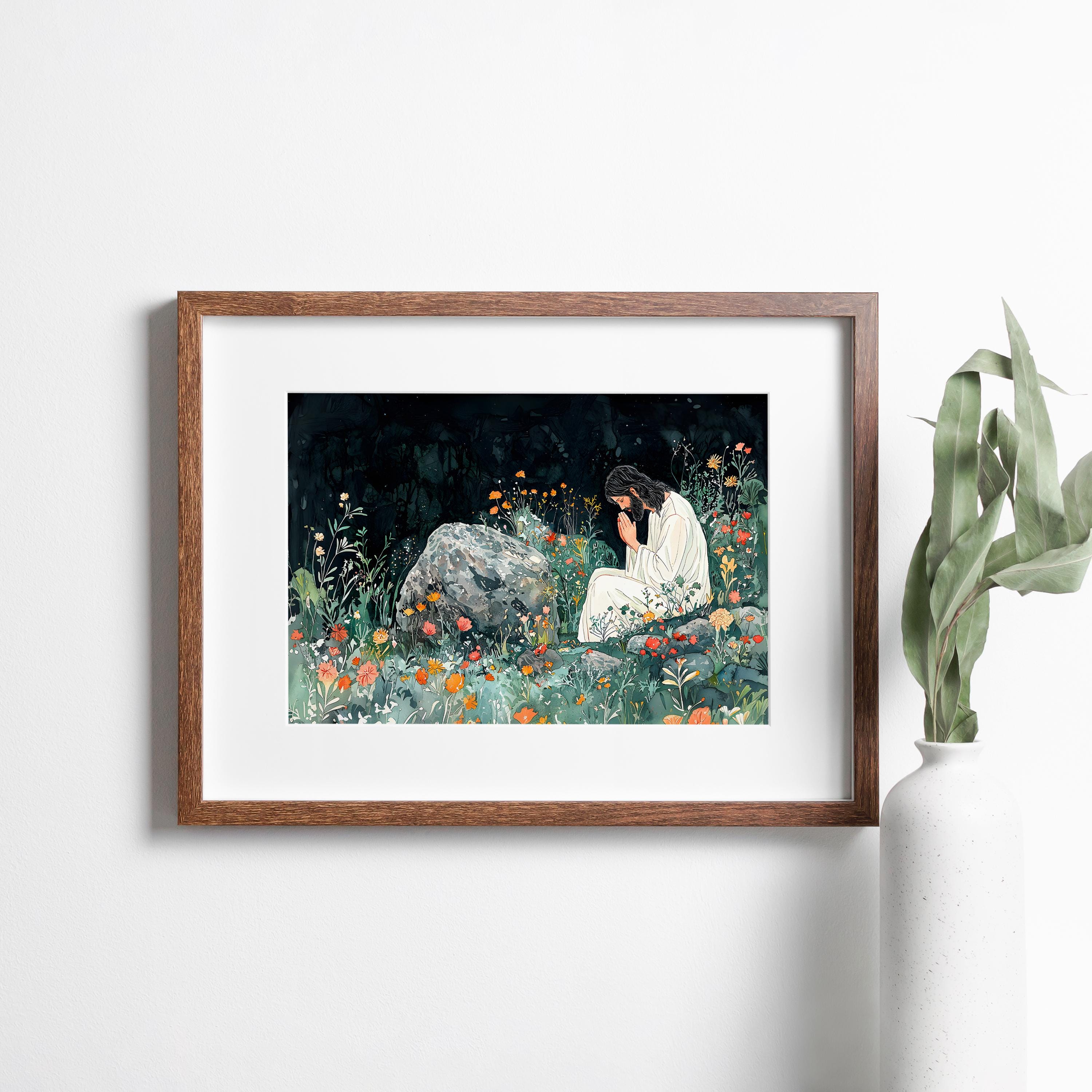 Jesus in the Garden of Gethsemane - Christian Easter Biblical Wall Art ...