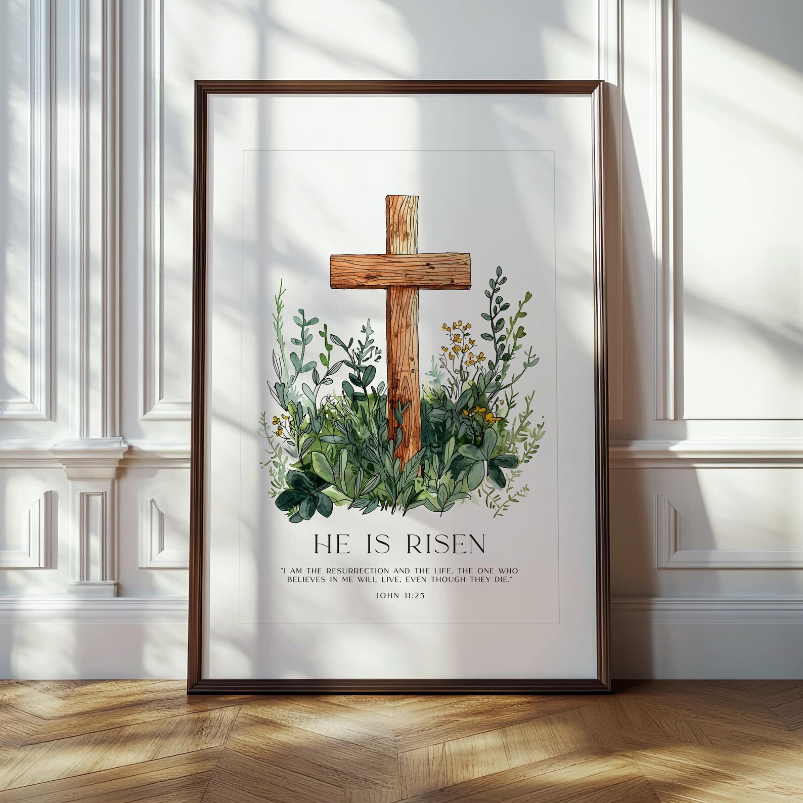 He is Risen - Bible Verse Wall Art - Religious Digital Print - Holly ...