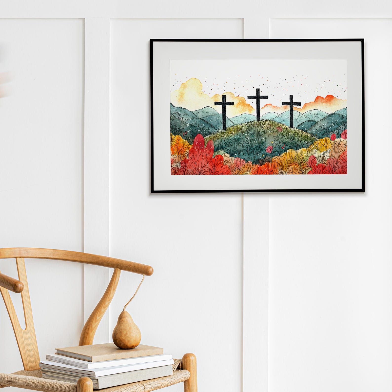 Easter Crosses - Christian Wall Art - Three Crosses on a Hill - Easter ...