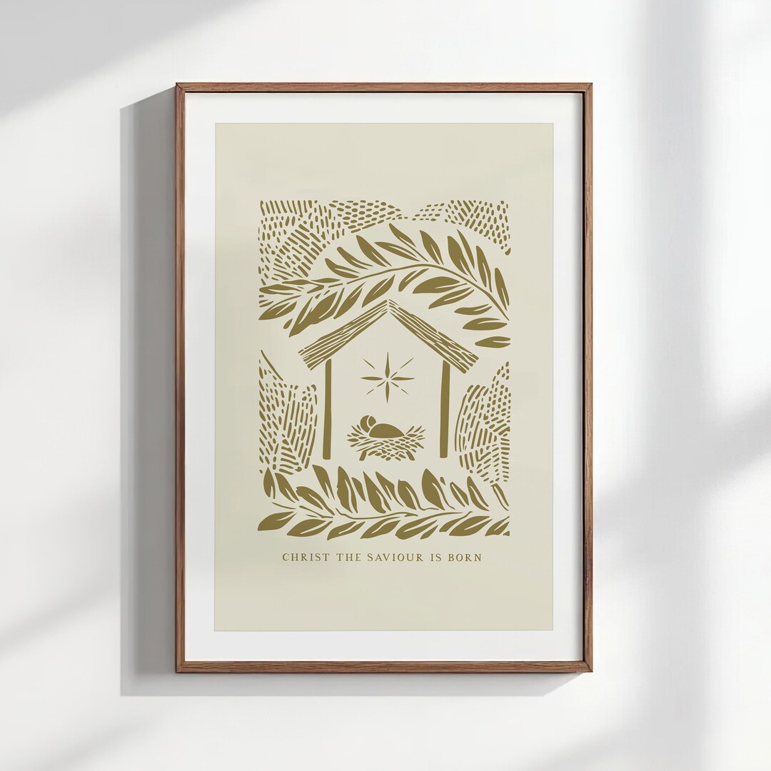 Christ the Saviour is Born Print, Modern Nativity Wall Art, Christian ...