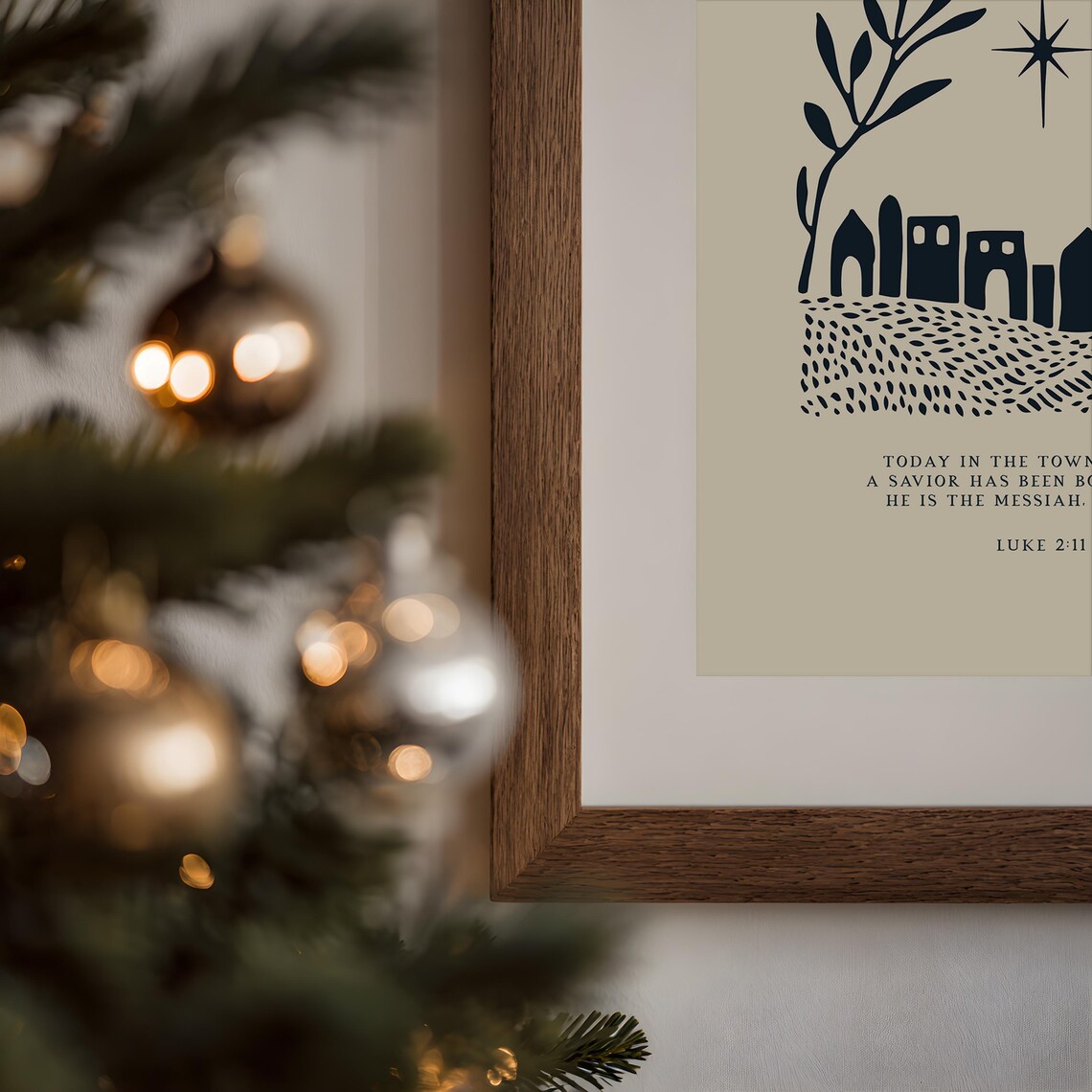 Bethlehem Star Christian Wall Art, Luke 2:11 Nativity Printable ...
