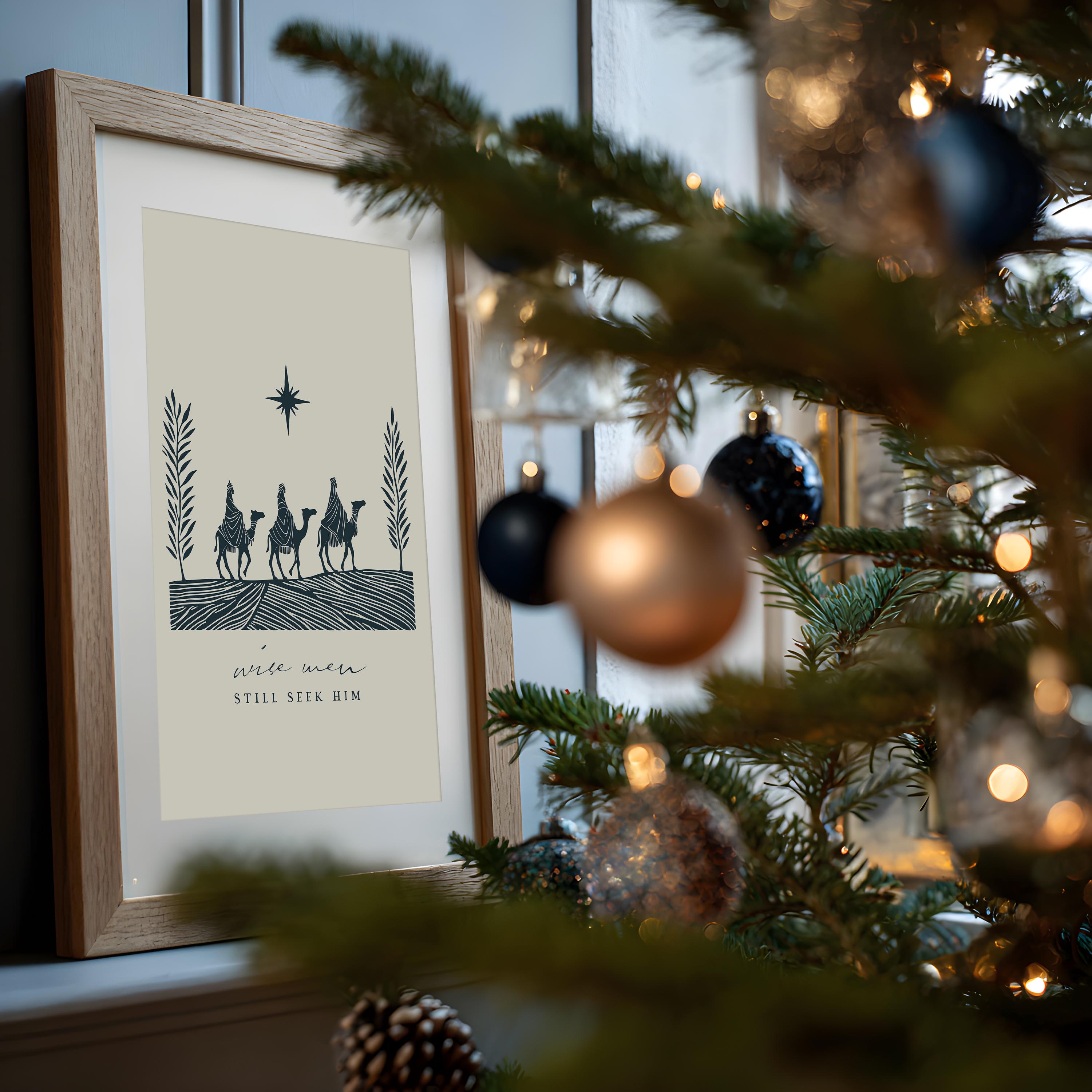 Wise Men Still Seek Him Print, Modern Christian Wall Art, Christmas ...