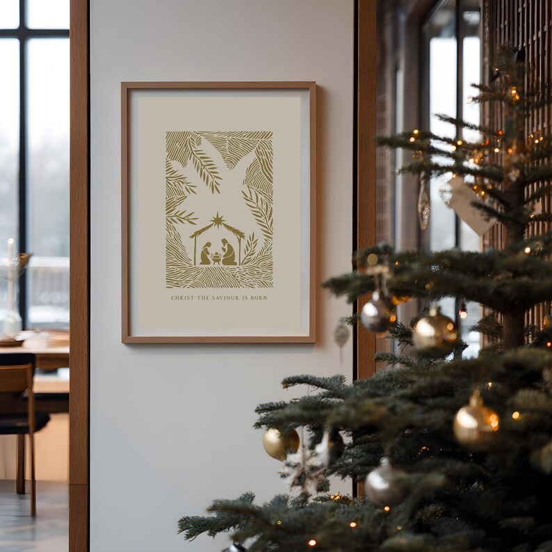 The Nativity Set, 40 Christian Printable Wall Art Bundle, Minimalist ...