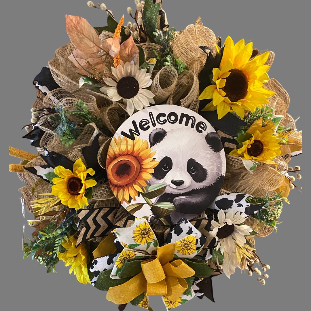 Sunflowers and Pandas - Etsy