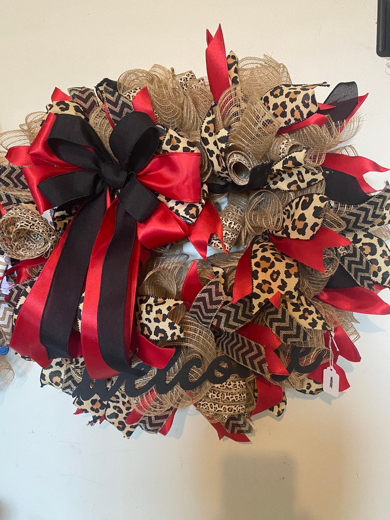 Year Around Wreath With a Touch of Leopard - Etsy